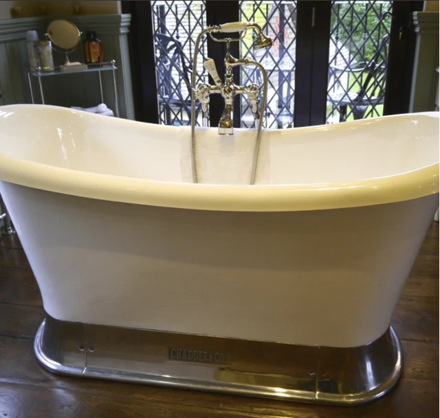 STUNNING CHADDER & Co Chadite Chariot Roll Top Freestanding Bath & Taps ...