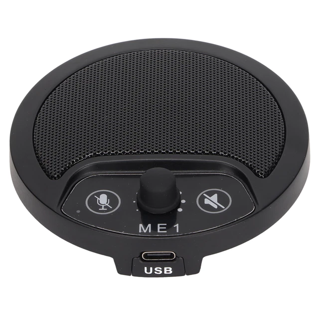 USB CONFERENCE MIC Stereo 360° Omnidirectional Condenser Mic With Mute ...