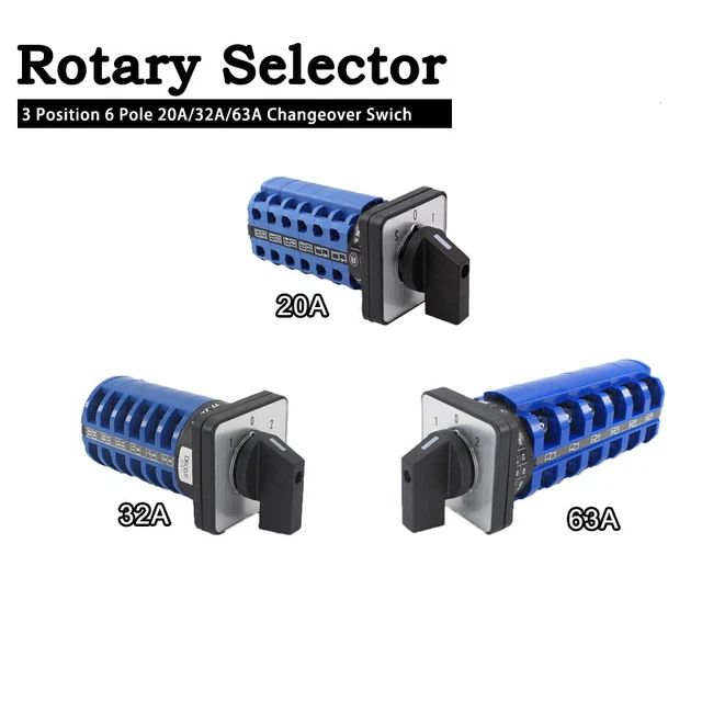 3-POSITION 24 TERMINALS Rotary Selector Universal Rotary Cam Changeover ...