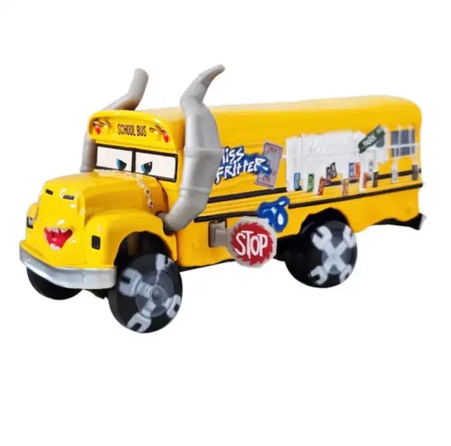 DISNEY PIXAR CARS Miss Fritter Lightning McQueen 1:55 Diecast Metal ...