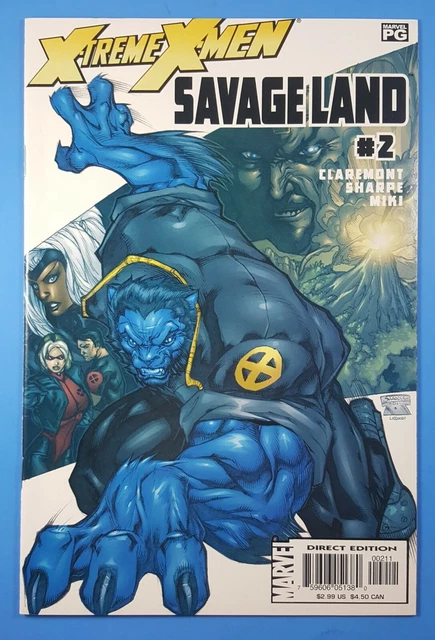 X-TREME X-MEN SAVAGE Land #2 couverture bête Marvel Comics 2001 Chris ...