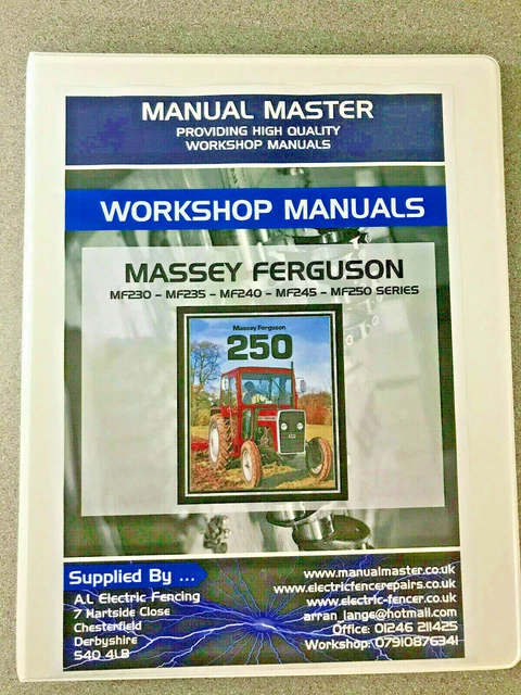 MASSEY FERGUSON 200 Series Tractor Workshop Manual - FREE NEXT DAY DELIVERY £39.99 - PicClick UK