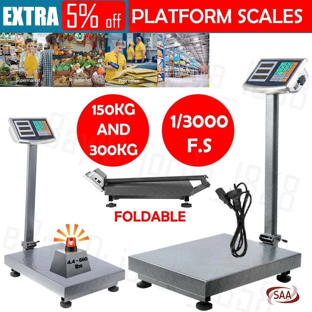 DIGITAL PLATFORM SCALES 150/300KG Electronic Postal Shop Floor Scale ...