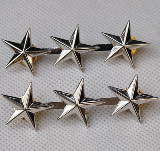 WW2 PAIR OF WW2 US Army Officer 3 Star Lieutenant General Rank Badges ...