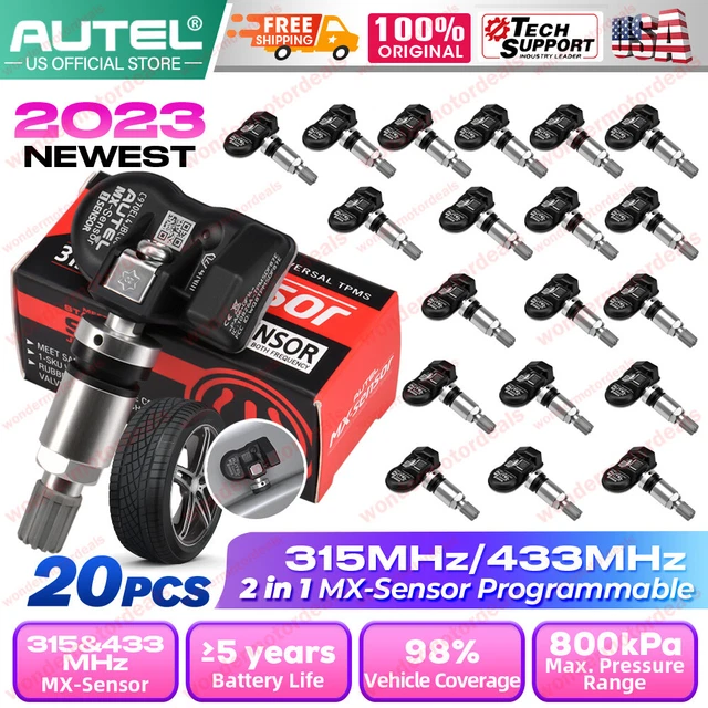 AUTEL MX-SENSOR TPMS 315MHz 433MHz Universal Programmable Tire Pressure ...