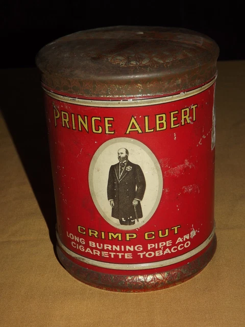 VINTAGE OLD PIPE & Cigarette Prince Albert Crimp Cut Smoking Tobacco ...