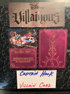 DISNEY VILLAINOUS CAPTAIN Hook BOARDING PARTY Villain CARD Ally Card ...