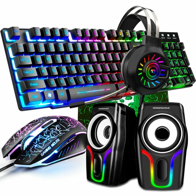 GAMING PC KEYBOARD/MOUSE/MOUSEMAT/HEADSET/SPEAKERS Desktop Computer ...