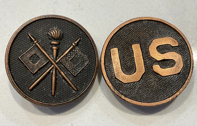 ORIGINAL WWI U.S. Army Military Enlisted Signal Corps Collar Disc ...