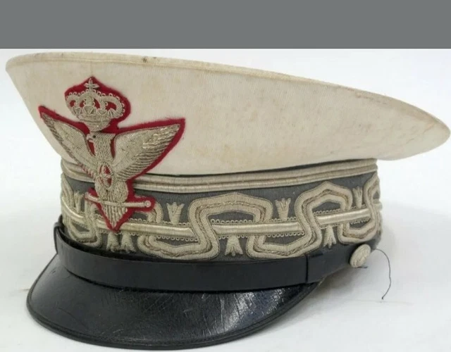 WW2 ITALIAN FASCIST Generals Peaked Cap, Summer Type With White Top And ...