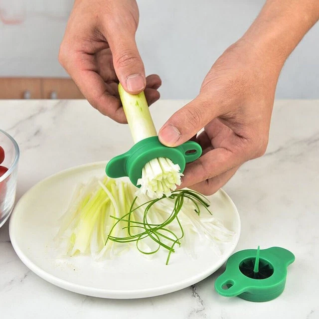 KITCHEN SCALLION SPRING Onion Vegetable Shredder Slicer Cutter Green PP ...