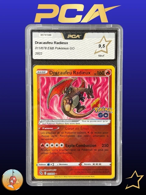 CARTE GRADÉE POKÉMON PCA 9,5 Dracaufeu radieux 011/078 Pokémon GO ...
