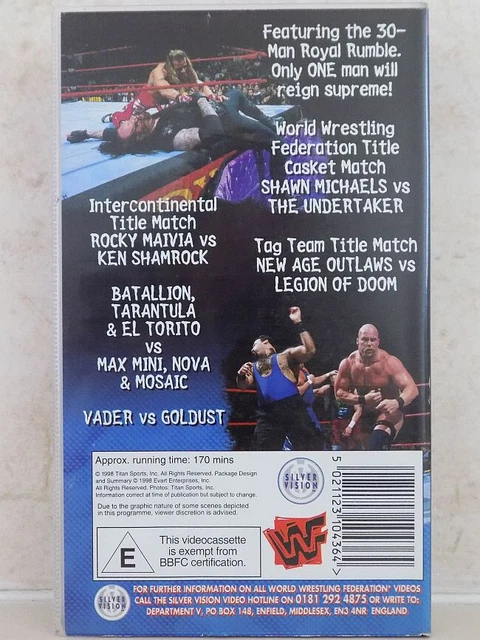 WWF ROYAL RUMBLE '98 1998 Pal Vhs Wrestling Video Tape Wwe Steve Austin ...