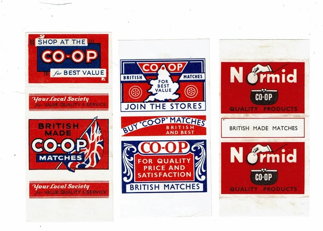 3 OLD BRITISH Made Matches 1900s ARTB matchbox labels Co-op Normid etc ...