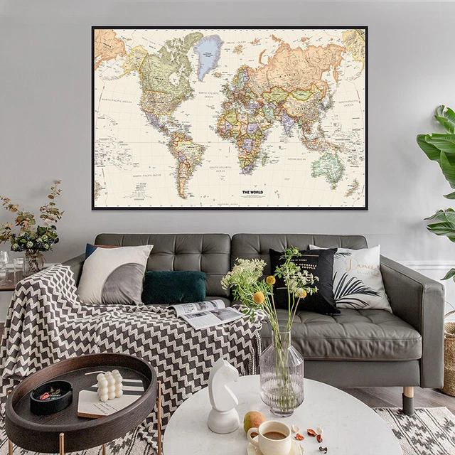 MAP OF THE World Large Wall Map Poster Decor 5X3Ft £9.26 - PicClick UK