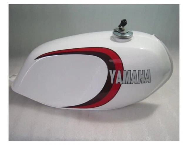 YAMAHA RD350LC 1980-81 Model Steel White Painted Gas Fuel Petrol Tank with Cap £200.00 - PicClick UK