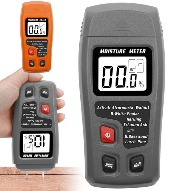 LCD DIGITAL MOISTURE Detector Damp Meter Wood Humidity Logs Caravan ...