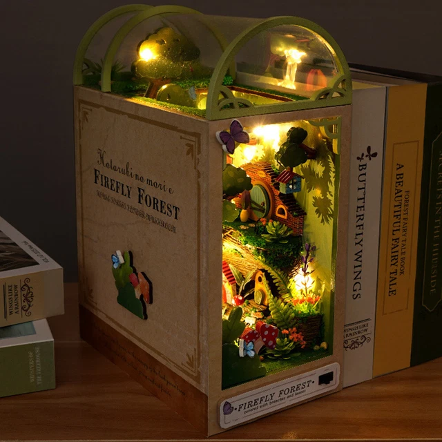 DIY BOOK NOOK Kit 3D Light Up Bookend Toys Wood Christmas Gifts ...