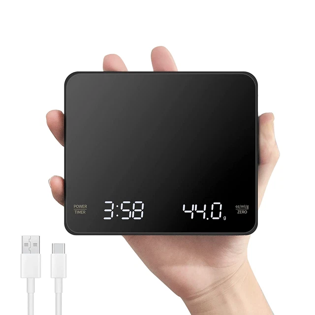 SMALL COFFEE SCALE with Timer, Rechargeable Espresso Coffee Scale, 3Kg ...