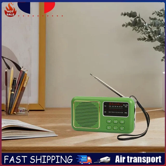 # MINI PORTABLE Radio Full-Wave Band Battery 500mAh AM/FM Radio ...