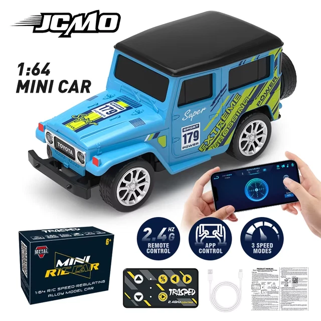 MINI RC CAR 1:64 App/2.4Ghz Remote Control Desktop Small Portable Toy ...