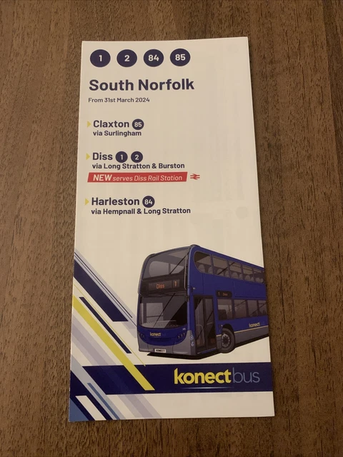 KONECTBUS: SOUTH Norfolk routes timetable March 2024 edition EUR 2,31 ...
