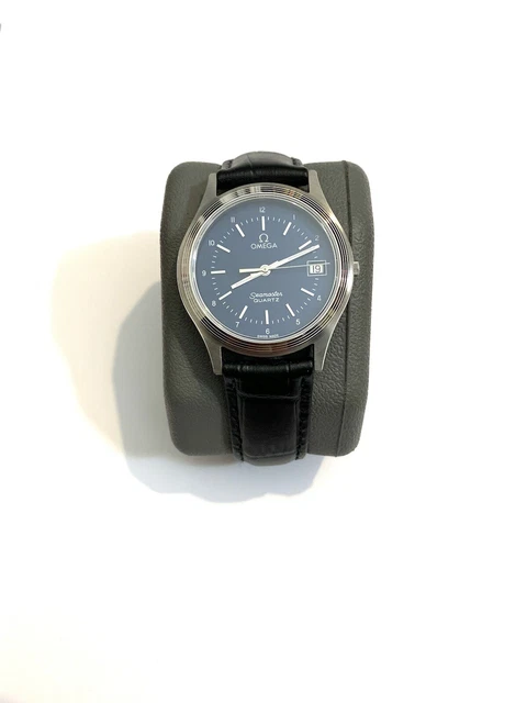 VINTAGE OMEGA SEAMASTER Cal 1425 Blue Dial Stainless Steel Men’s Quartz ...