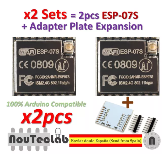 2PCS ESP-07S (ESP-07 Updated) ESP8266 serial WiFi model Authenticity ... 2PCS ESP-07S (ESP-07 Updated) ESP8266 serial WiFi model Authenticity ...