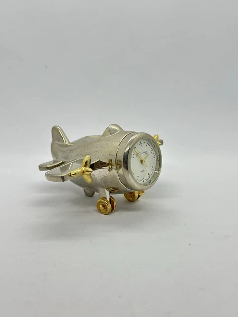 VINTAGE SILVER DANIEL David collection Airplane Aircraft Desk Shelf ...