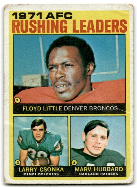 1972 TOPPS FLOYD Little/Larry Csonka/Marv Hubbard Denver Broncos/Miami ...