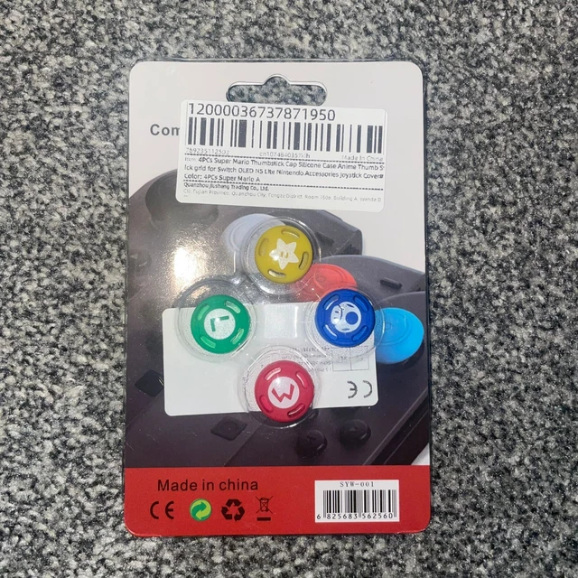4X NINTENDO JOY/CON Lite Switch Mario/Red/Yellow/Green Cap Thumb Grips ...