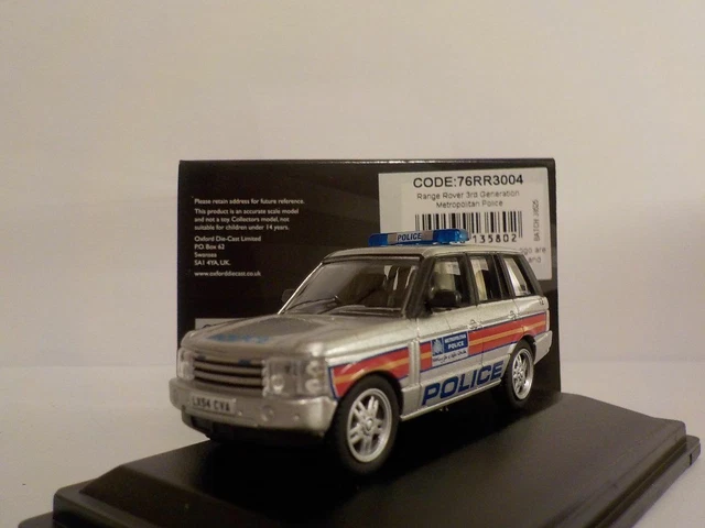 RANGE ROVER 3RD Generation Metropolitan Police, Oxford Diecast 1/76 £8. ...