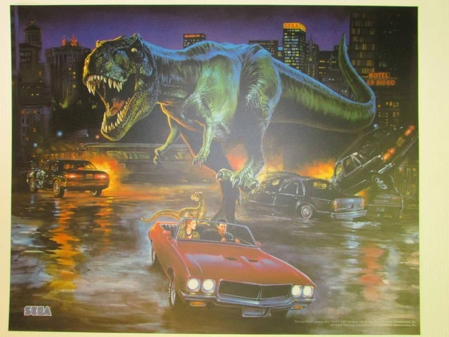 SEGA JURASSIC PARK Lost World Pinball Arcade Translite. Livraison ...