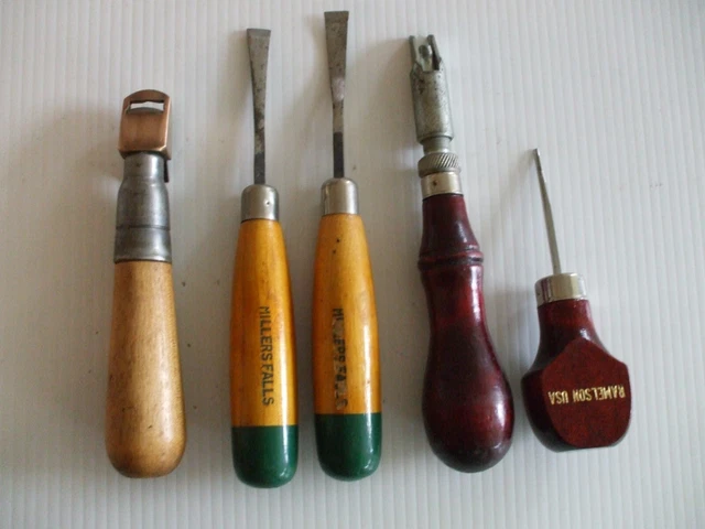 WOOD CARVING GOUGE Chisels Miller Falls Fisher Ramelson Other $20.50 ...