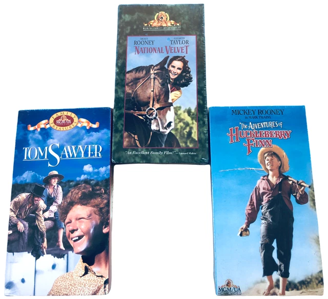 LOT OF 3 VHS Movie Tom Sawyer National Velvet The Adventures Of ...