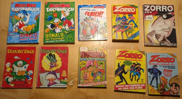 KONVOLUT AUS 10 Comics DONALD DUCK, MICKY MAUS, ZORRO, ZORRO & Co ...