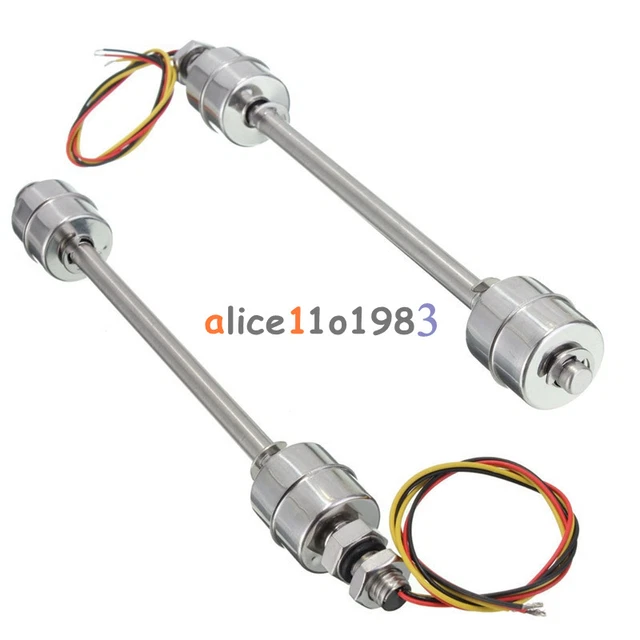 200MM LIQUID FLOAT Switch Water Level Sensor Stainless Steel Double ...