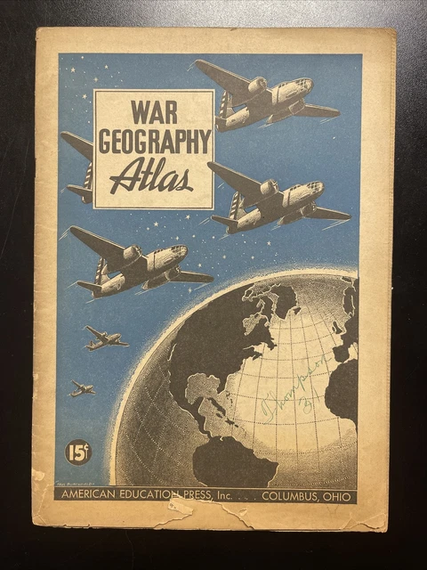VINTAGE WWII WAR Geography Atlas Maps Airplanes Planes Bomber Air Force ...