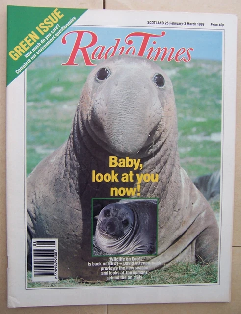 RADIO TIMES/1989/DAVID ATTENBOROUGH/MADHUR Jaffrey/Linda Evans/Glyn ...