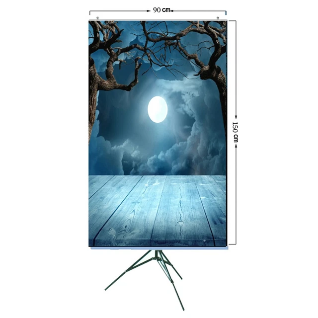 90*150CM 3D HALLOWEEN Creepy Backdrop Moonlit Horror Tree Background ...