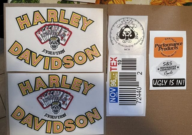 HARLEY DAVIDSON THE Marlboro Man Black Death 3 Gas Tank Decals Yellow ...