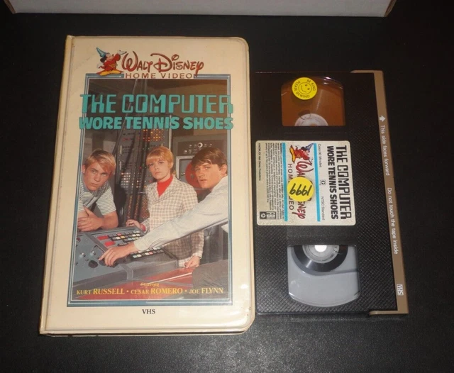 THE COMPUTER WORE Tennis Shoes (VHS, 1969) Disney White Clamshell Big ...