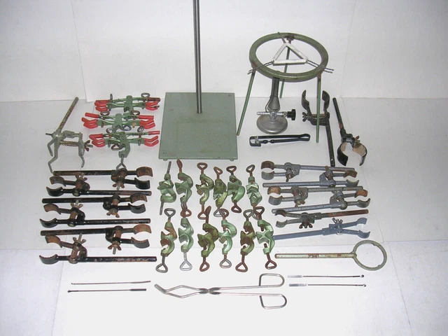 LABOR STATIV KLEMME Klammer Muffe Bürettenhalter Bunsenbrenner Spatel ...