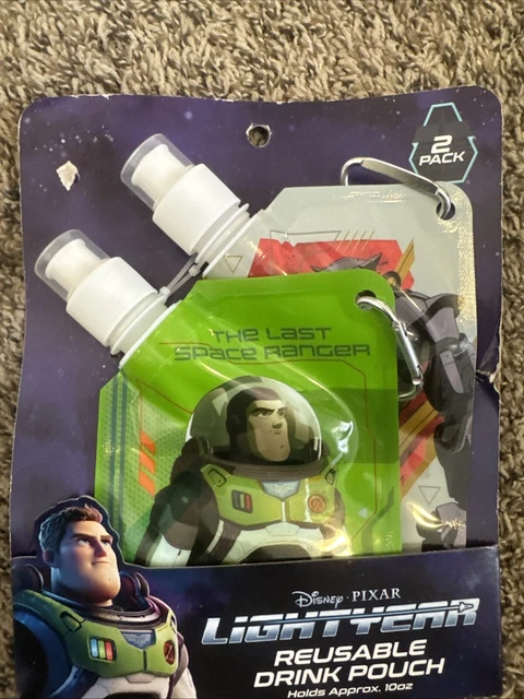 DISNEY'S PIXAR BUZZ Lightyear Reusable Drink Pouch 10oz Space Ranger 2 ...