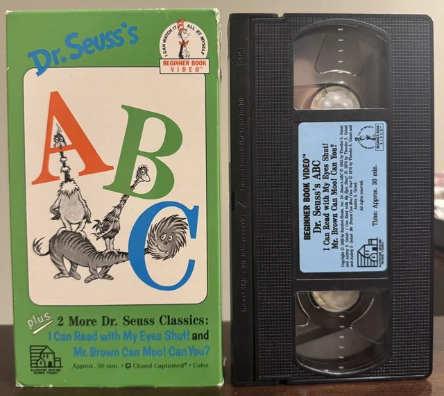 VHS DR SEUSS - Dr Seuss's ABC Read Eyes Shut Mr Brown Can Moo Can You ...