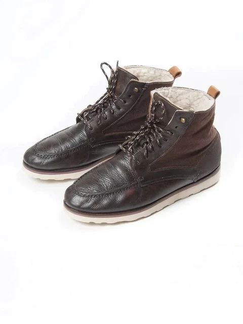 MEN'S TED BAKER Leather Waxed Canvas Moc Toe Boots US11 £71.86 ...