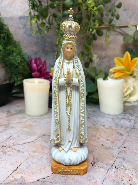 BLESSED VIRGIN MARY Our Lady of Fatima Resin Statue Ornament Figurine £ ...