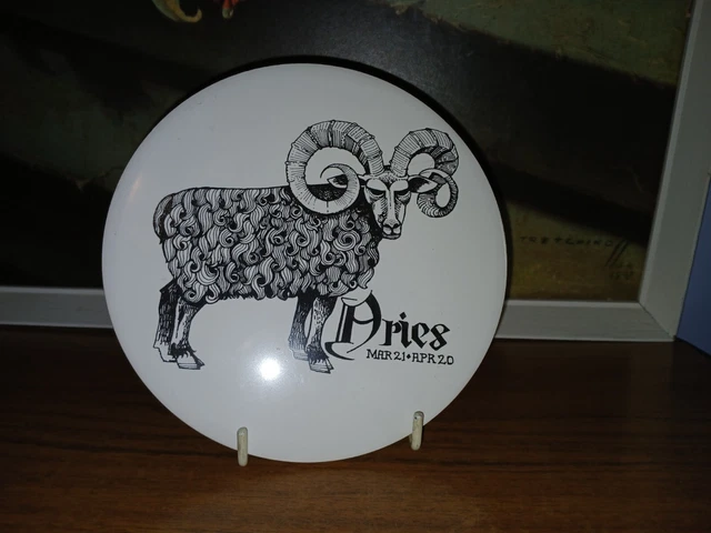 RARE VINTAGE ARIES Round Tile Trivet/Coaster by H & R Johnson 15.2cm ...