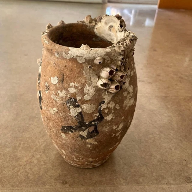 TAKOTSUBO OCTOPUS TRAP Japanese Vintage Pottery With Barnacles Ornament ...
