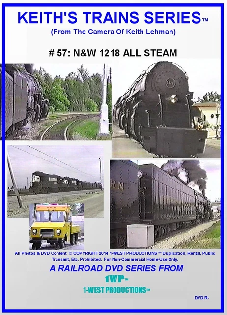 DVD VIDÉO KEITH'S Trains Series Railroad #57 N&W 1218 TOUT VAPEUR EUR 22,94 - PicClick FR